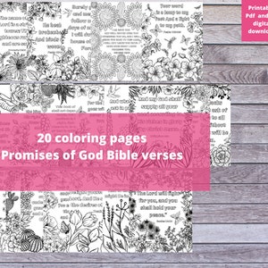 20 Promises of God Bible Verse Coloring Pages for Adults Teens & Kids ...