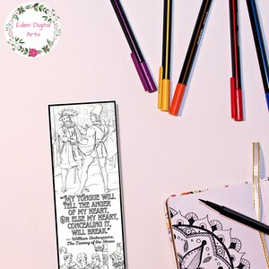 Shakespeare Quotes Coloring Bookmarks, Taming of the Shrew Play ...