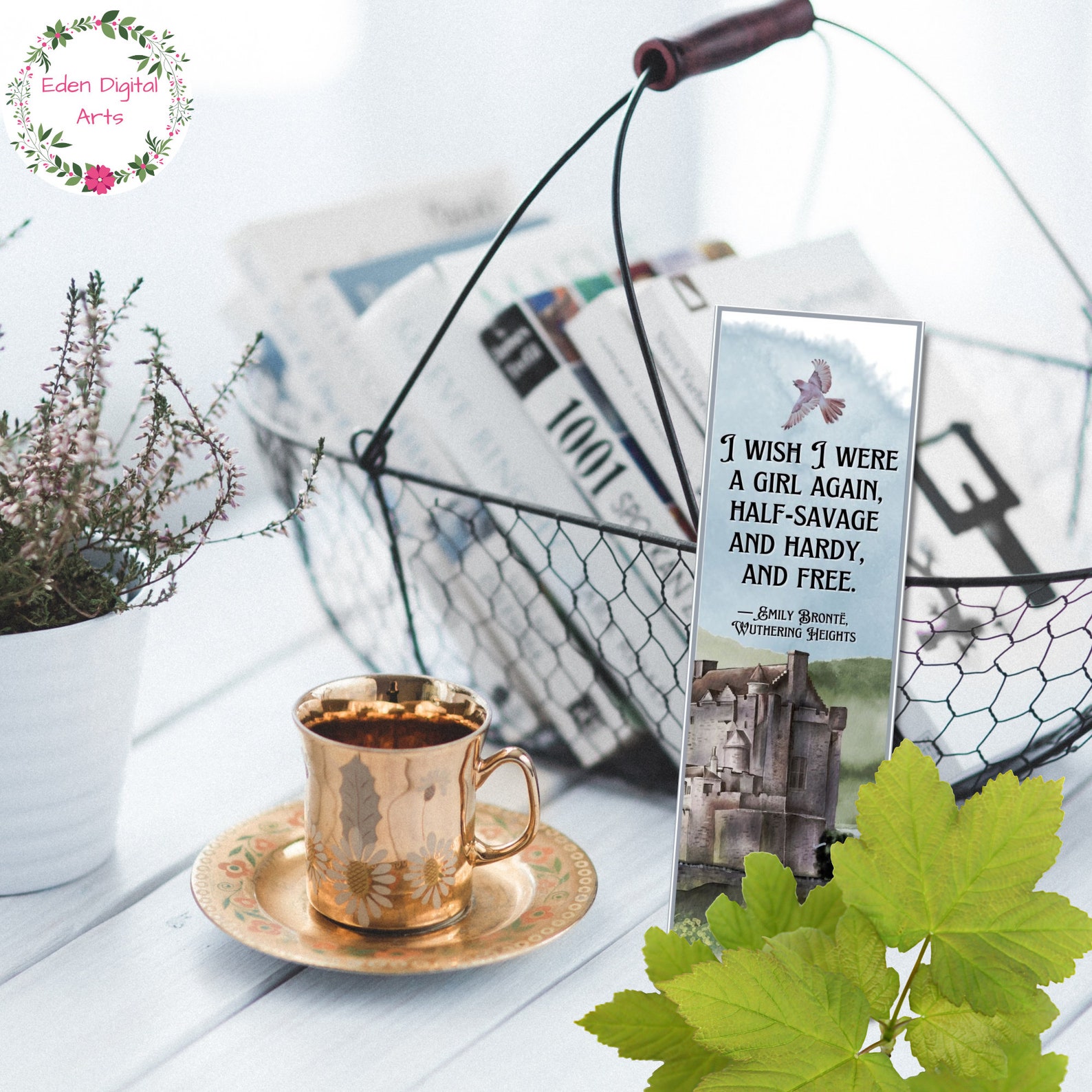 Wuthering Heights Quotes Bookmarks Watercolor Emily Bronte | Etsy