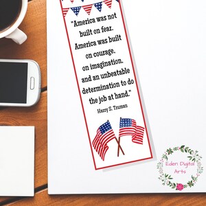 American Patriotic Bookmarks Gift Tags, Military Veteran Appreciation ...