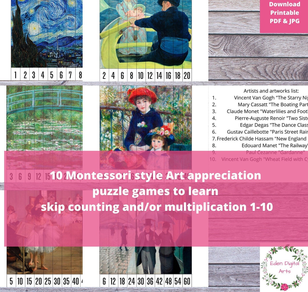 Art Masterpieces Skip Counting Puzzle Games for Kids Printable ...