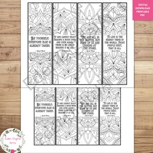 Oscar Wilde Quotes Mandala Coloring Bookmarks, Book Club Relaxing ...