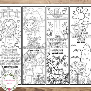 Color Your Bookmarks Spanish Easter Bible Verses for Kids, Cute Espanol ...