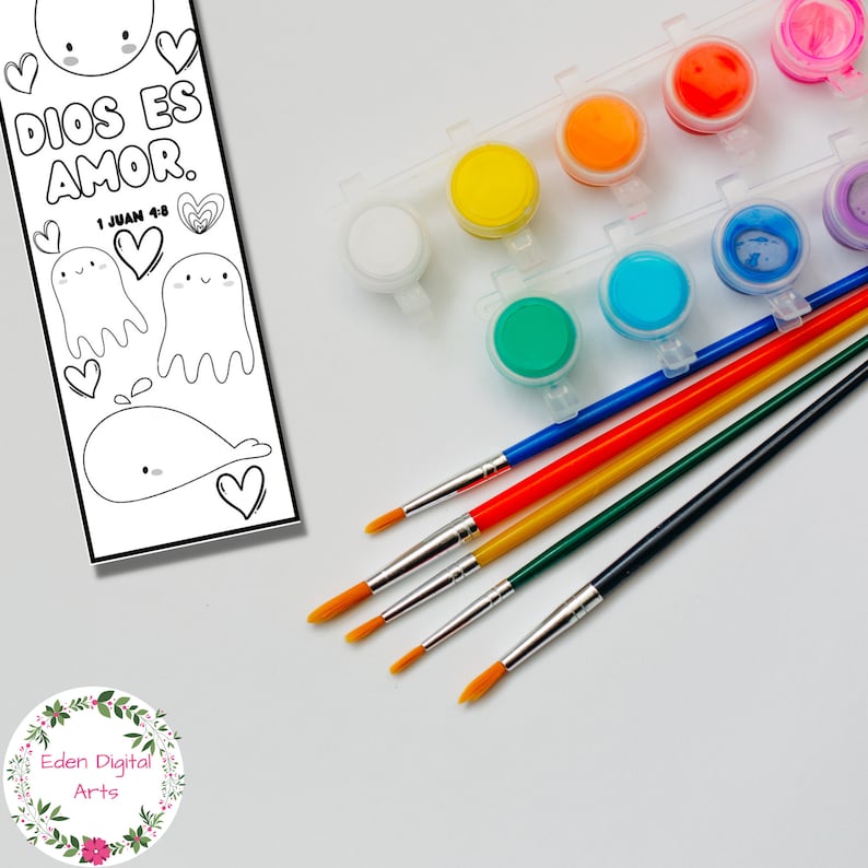 Color Your Bookmarks Spanish Love Bible Verses & Cute Animals, Espanol ...