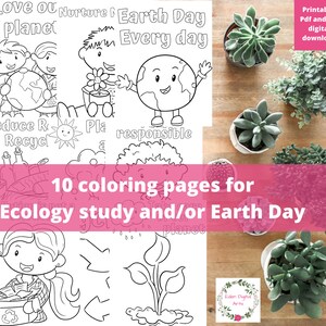 Ecology Earth Day Coloring Pages for Kids Printable Activity, Teaching ...