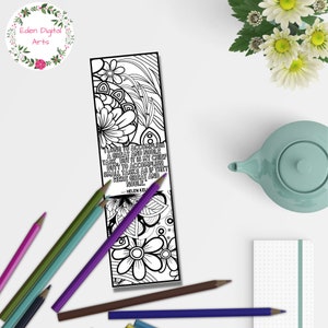 Helen Keller Quotes Coloring Bookmarks, Floral Doodles Colouring ...