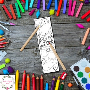Color Your Bookmarks Love Bible Verses & Cute Animals Christian ...