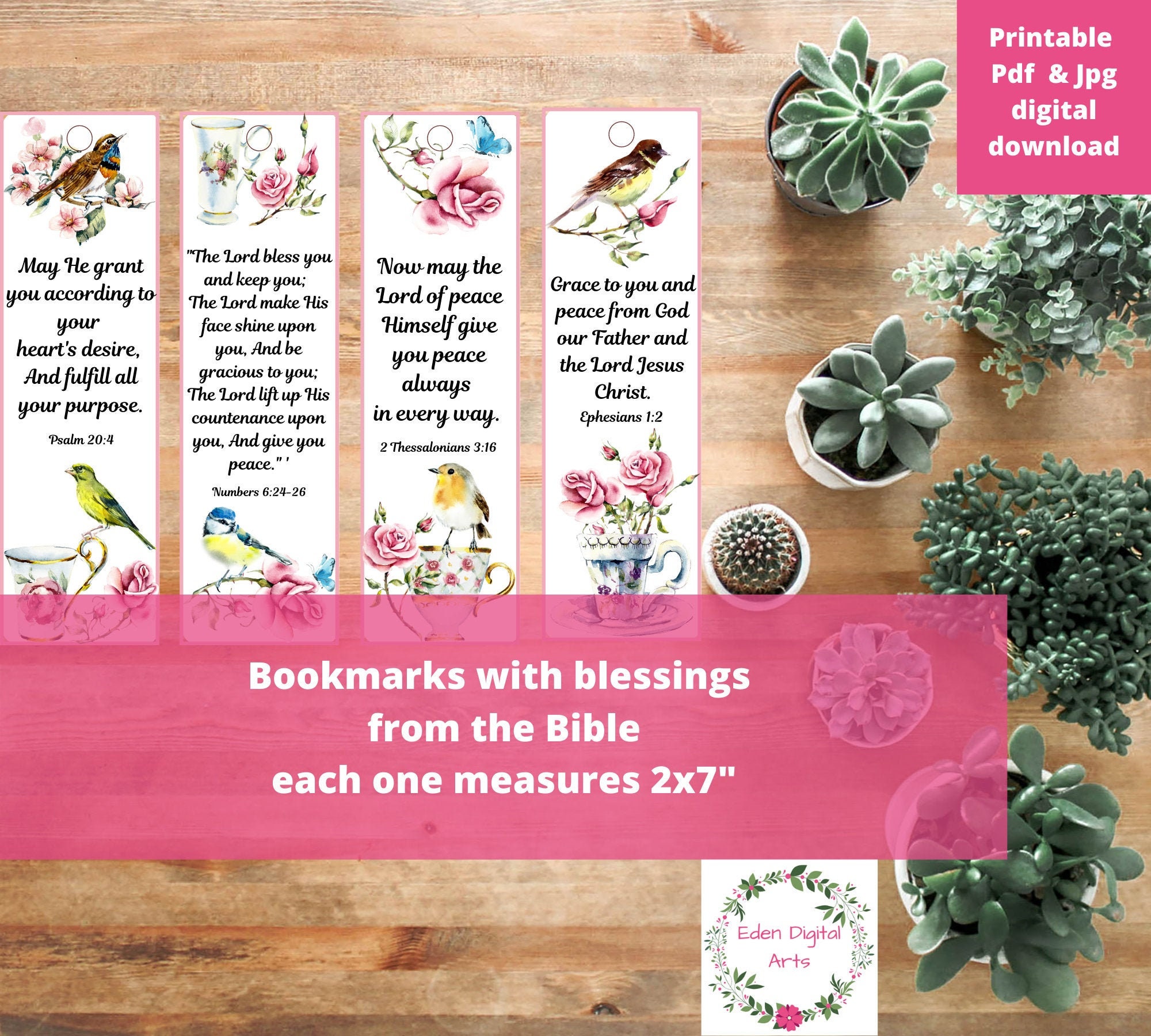Birds & Blessings Bible Verse Bookmarks Gift Tags Scripture - Etsy