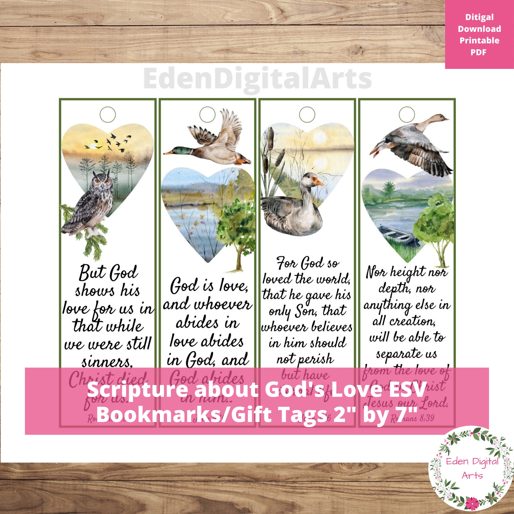 God's Love Bible Verses Bookmarks or Gift Tags ESV | Etsy