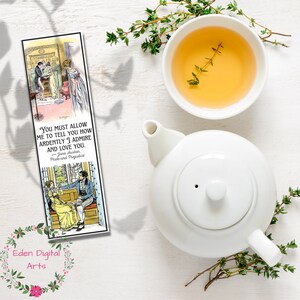 Pride and Prejudice Quotes Bookmarks Jane Austen Book Club Favor Cards ...