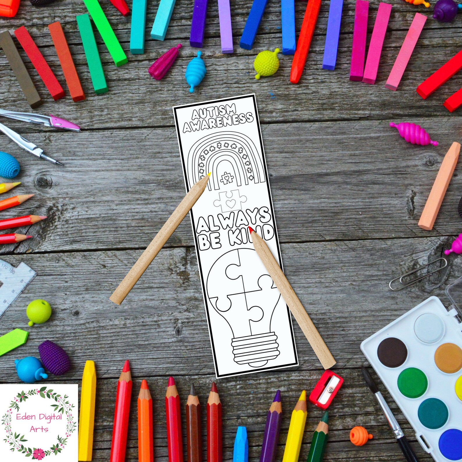 Autism Awareness Coloring Bookmarks for Kids Acceptance & | Etsy