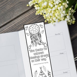 Native American Quotes Coloring Bookmarks Indigenous People Day Craft ...