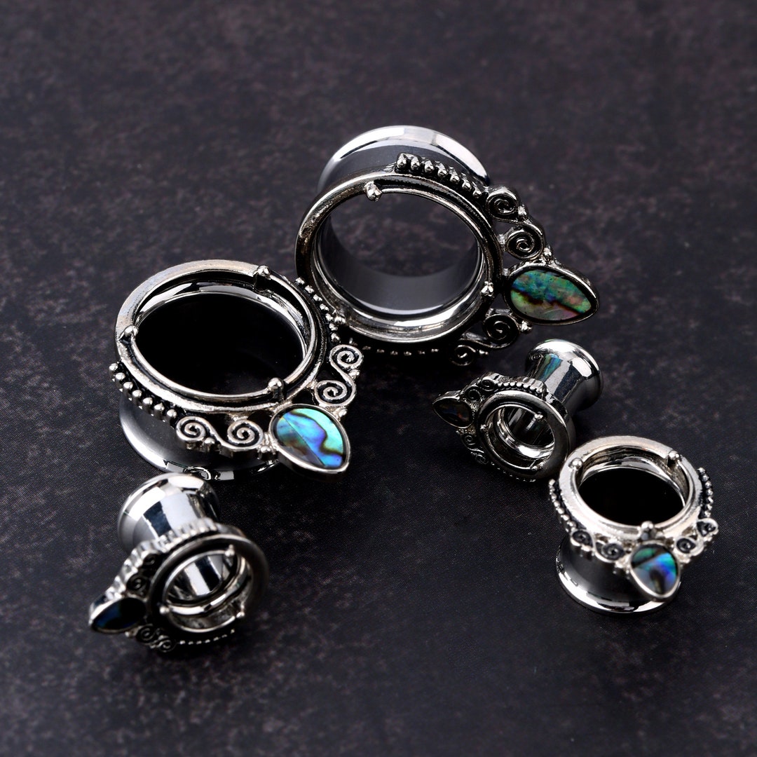 Pairs Abalone Shell Ear Plugs/stainless Steel Gauge Earring/single ...