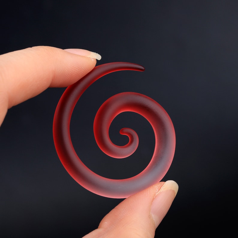 Pairs Red Spiral Earring Plugs/acrylic Hanging Tapers/plug - Etsy