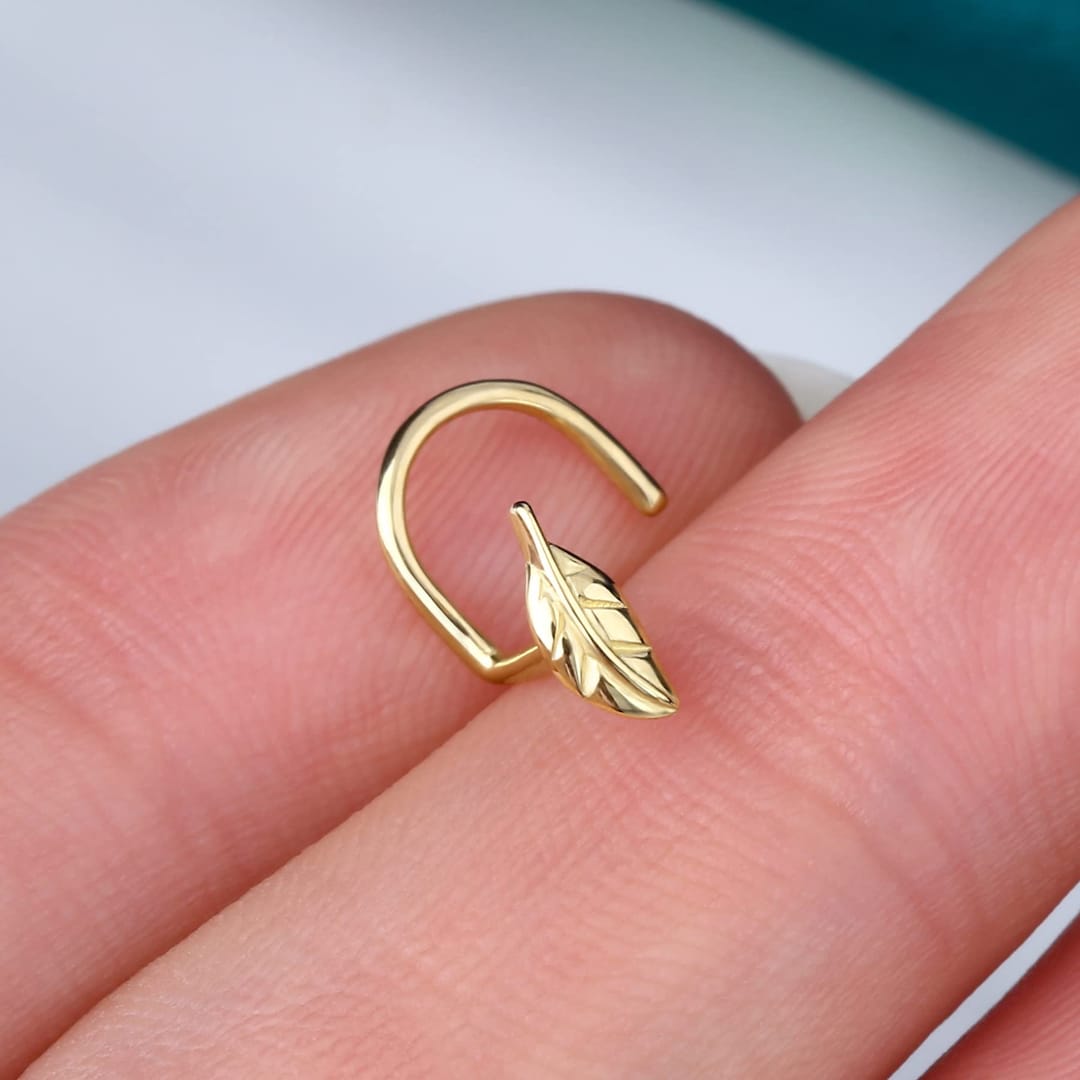 14K Solid Gold Nostril Studs/20g Tiny Nose Rings/screw Nose Stud ...