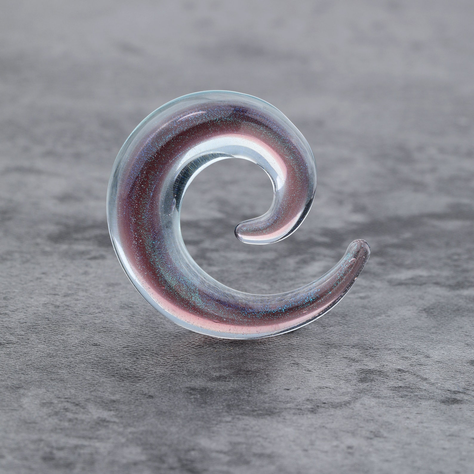 Pairs Glass Shimmer Spiral Earring Plugs/ear Expanders/glass - Etsy