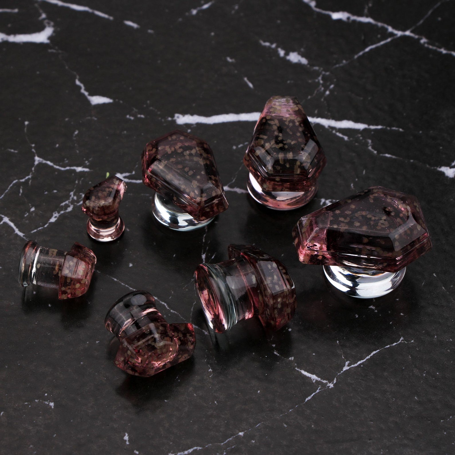 Pair Clear Coffin Glass Plug Earrings/single Flare Ear Gauges/flesh ...