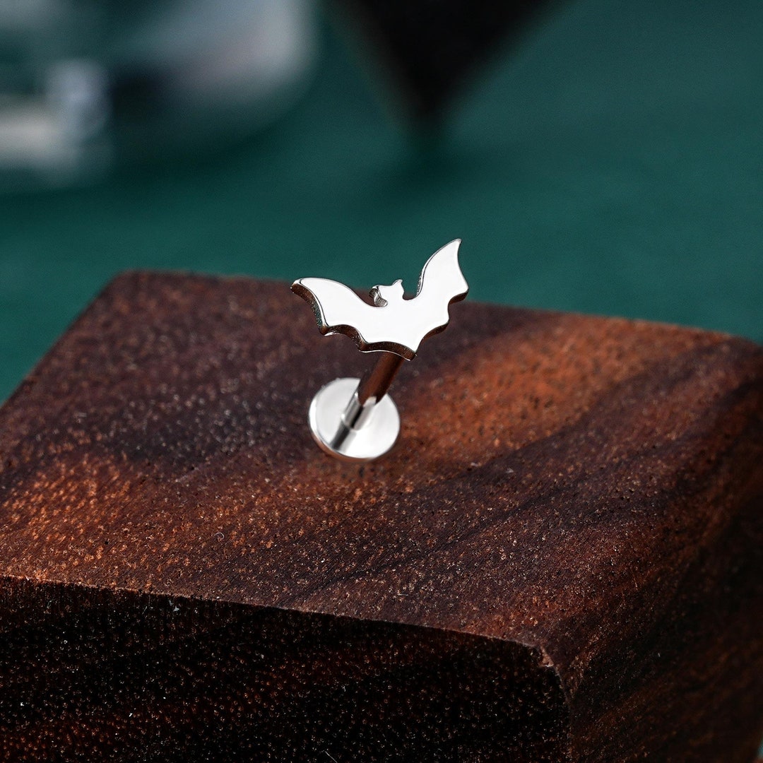 16G Bat Labret Stud/cartilage Stud/inner Conch Stud/helix/tragus Stud ...