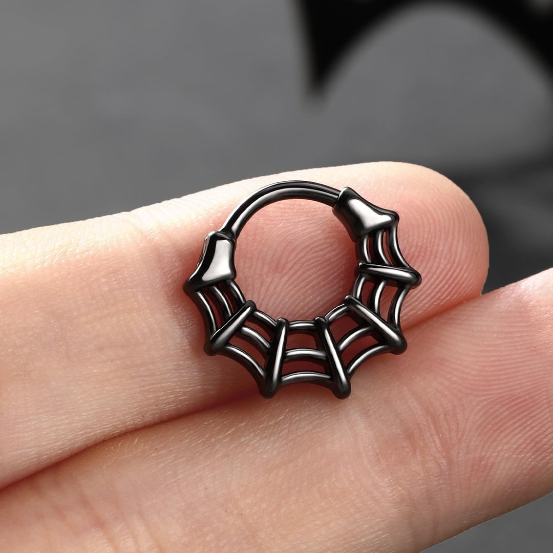16G Spider Septum Ring, Daith Jewelry, Helix Hoop, Cartilage Earrings ...