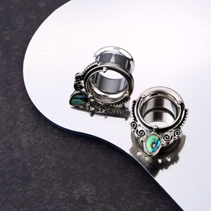 Pairs Abalone Shell Ear Plugs/stainless Steel Gauge Earring/single ...