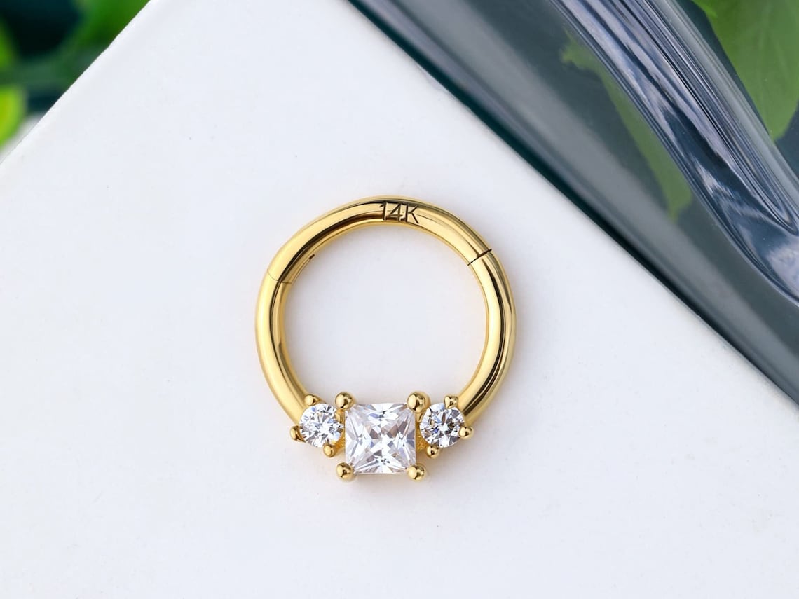 16G 14K Solid Gold Hinged Clicker/cartilage Hoops/helix - Etsy