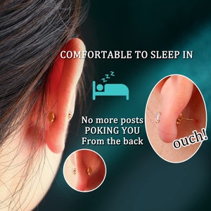 16g Planet Threadless Push-in Labret, 14k Solid Gold Celestial Helix ...