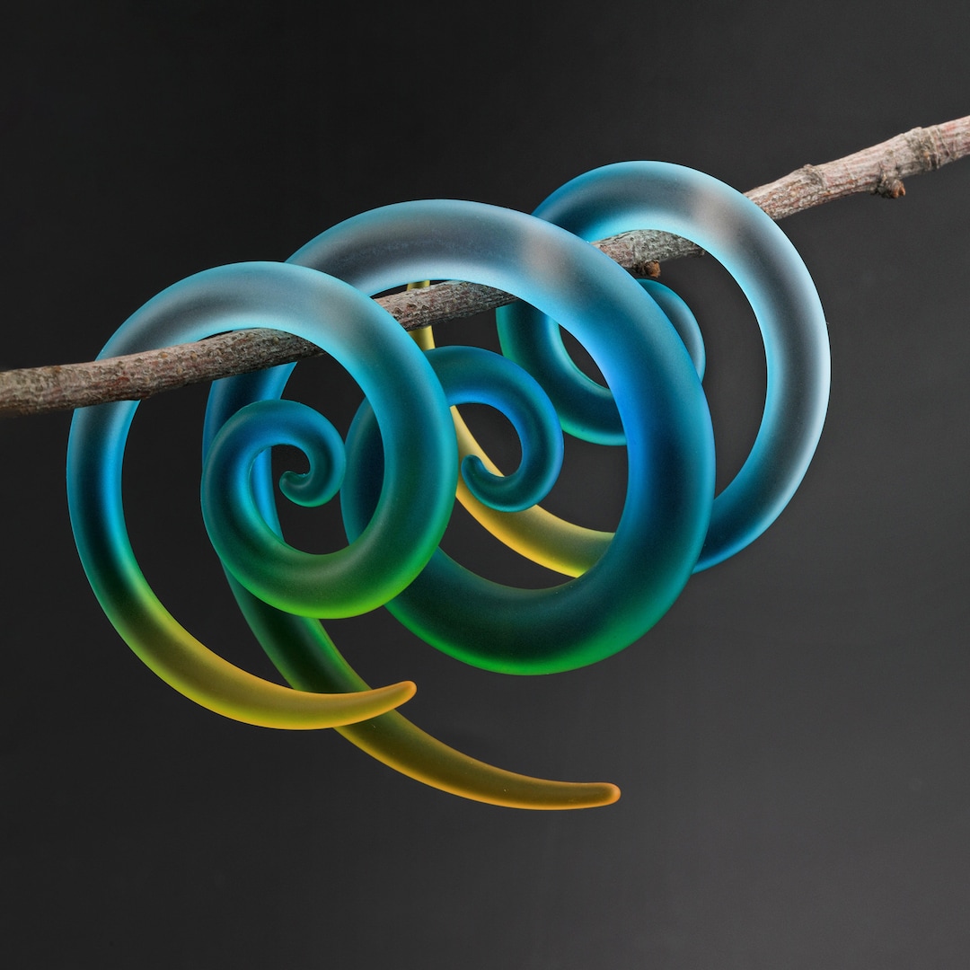 Pairs Blue Super Spiral Earring Plugs/acrylic Hanging Tapers/plug ...