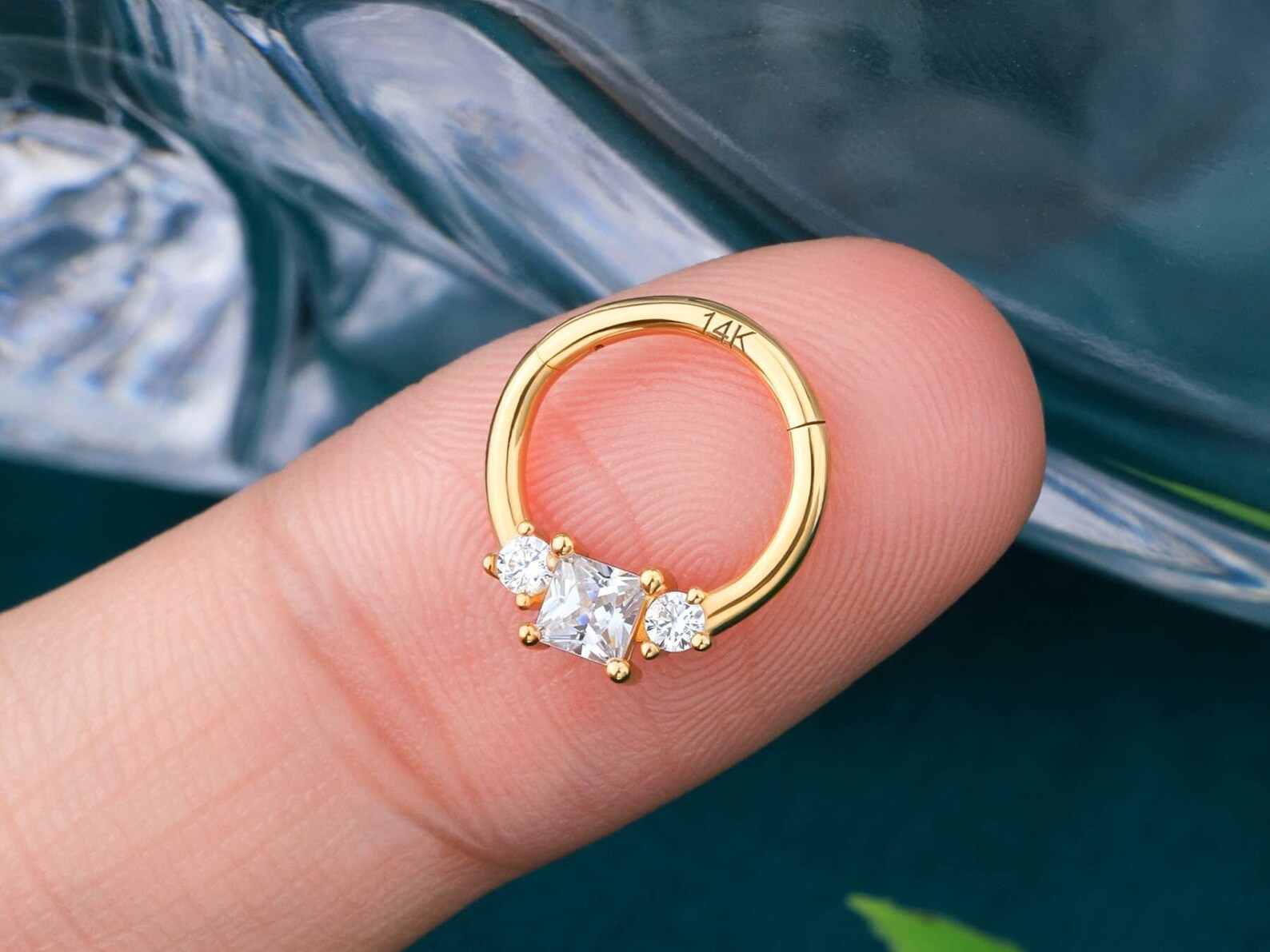 16G 14K Solid Gold Hinged Clicker/cartilage Hoops/helix - Etsy