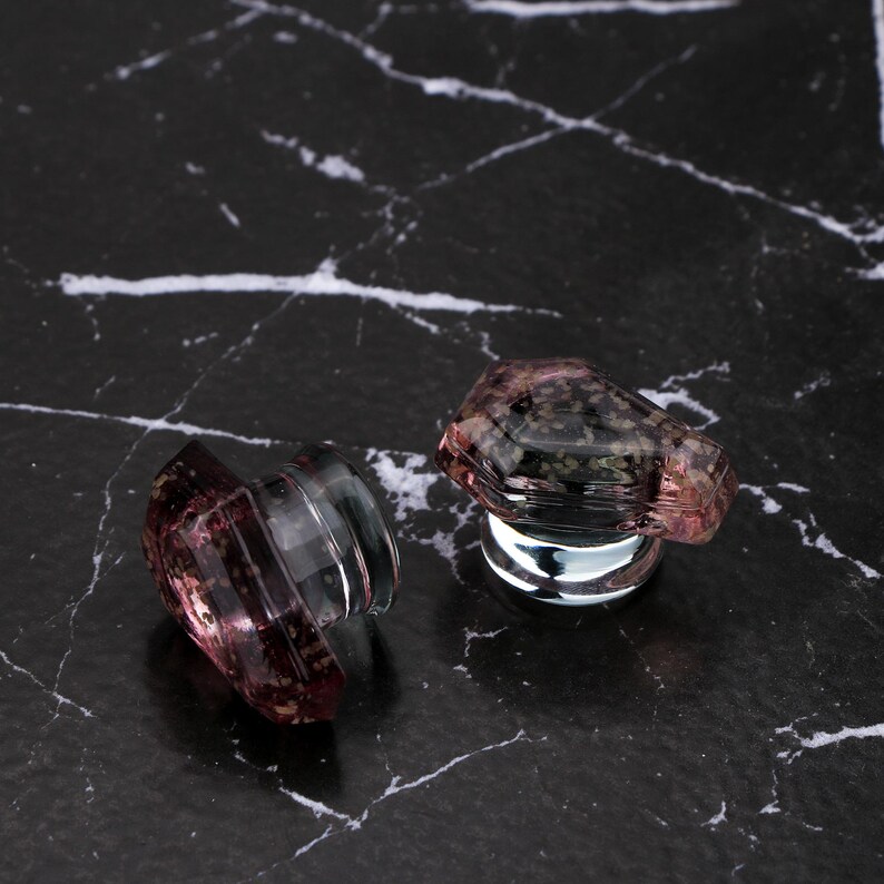 Pair Clear Coffin Glass Plug Earrings/single Flare Ear Gauges/flesh ...