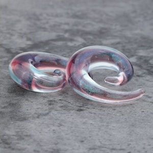 Pairs Glass Shimmer Spiral Earring Plugs/ear Expanders/glass Gauge ...