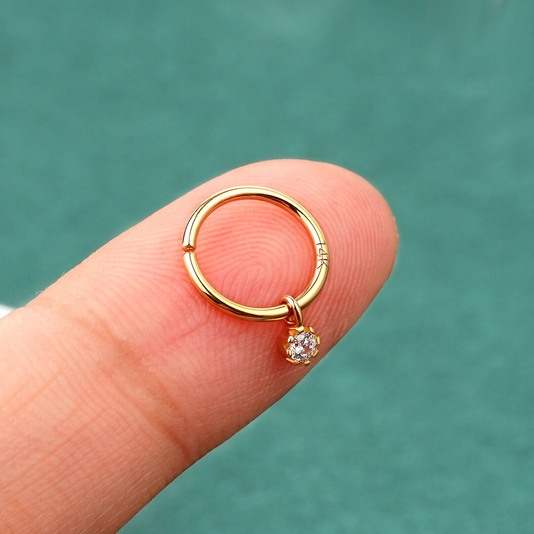 18G 14K Solid Gold Cartilage Hoop/nose Hoop/nose Piercing/twiste ...