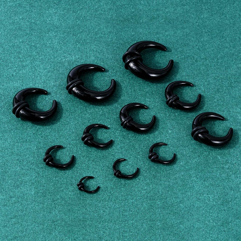 1PCS Black Sone Pincher Hanger/natural Stone Ear Plug/septum Ring/nose ...