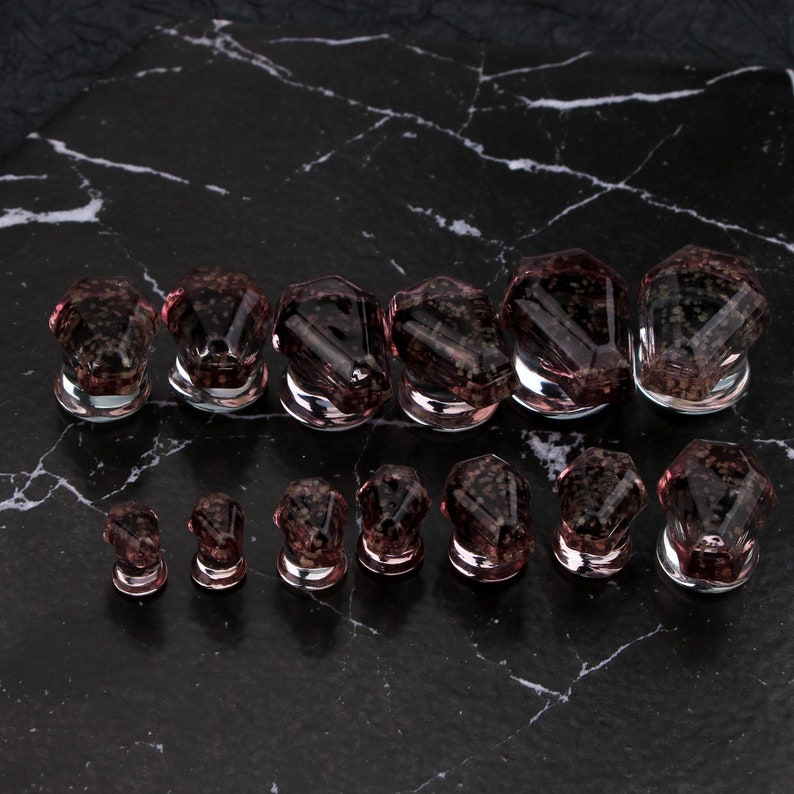 Pair Clear Coffin Glass Plug Earrings/single Flare Ear Gauges/flesh ...