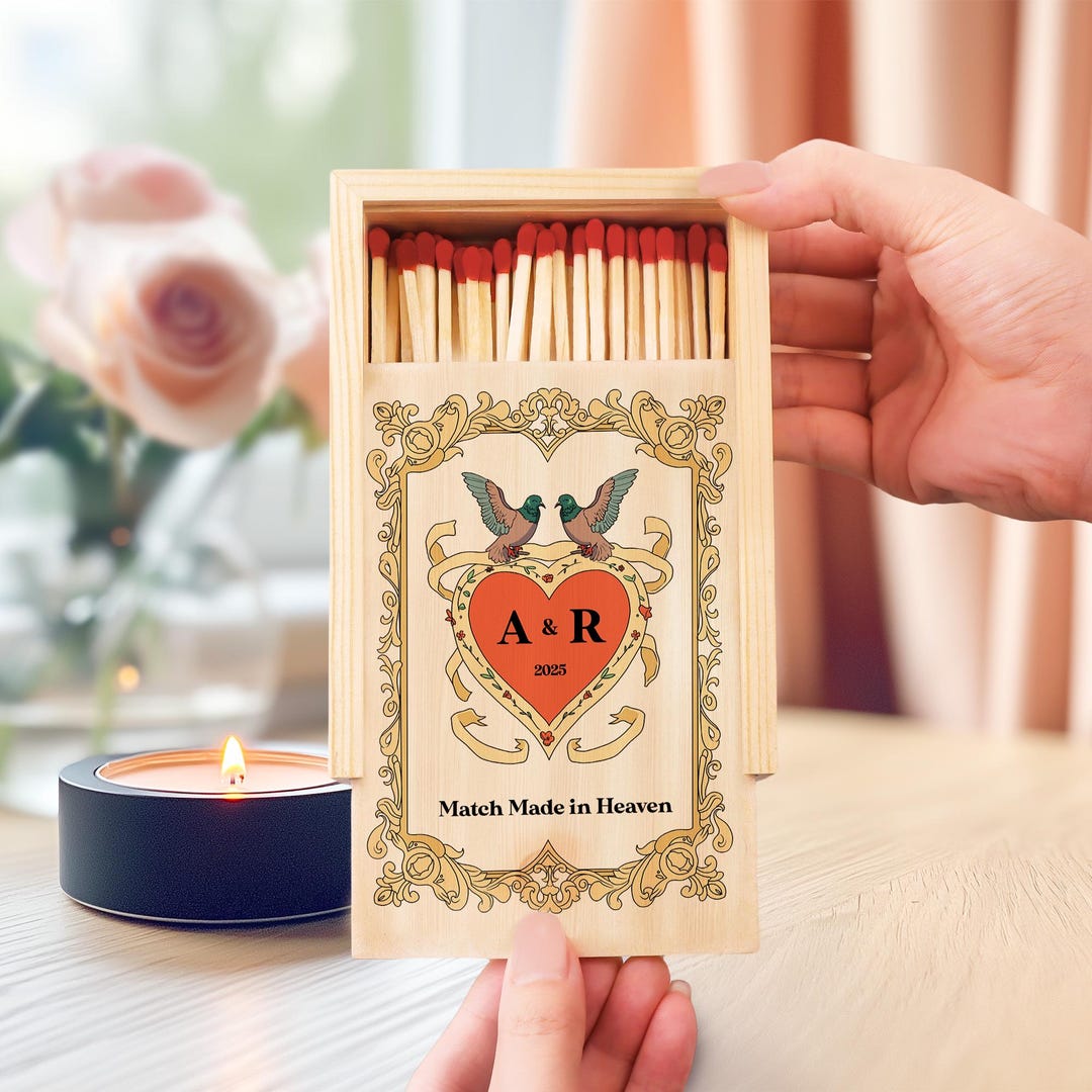 Custom Wooden Matchbox Art for Couples,wooden Couples' Matchbox ...