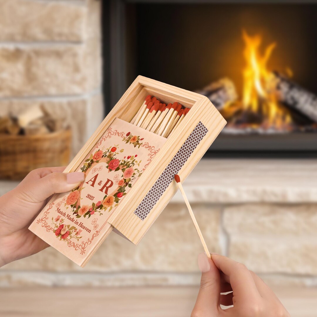 Personalized Couples Matchbox Wood,wooden Couples' Matchbox,custom Wood ...