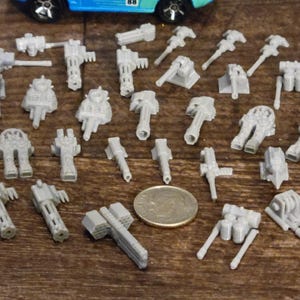 Tiny Weapons Pack Ver 2 Gray 3d Printed Over 40 Items. 19 to 22 Mm Long ...