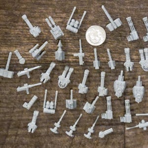Tiny Weapons Pack Ver 2 Gray 3d Printed Over 40 Items. 19 to 22 Mm Long ...