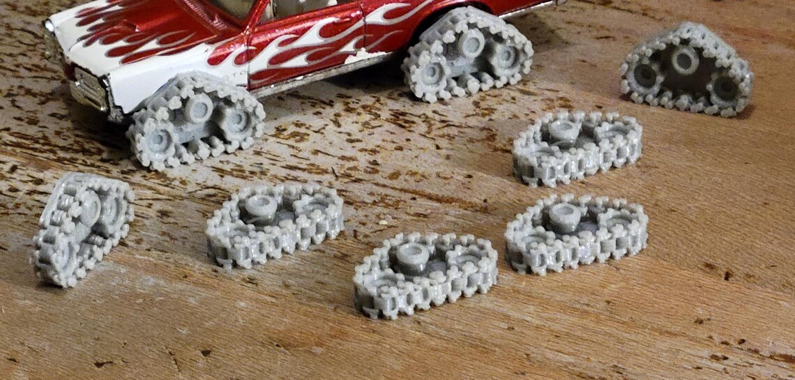 Half Tracks for Custom 1/64 Scale Cars, 3d Printed. 8 Items All ...