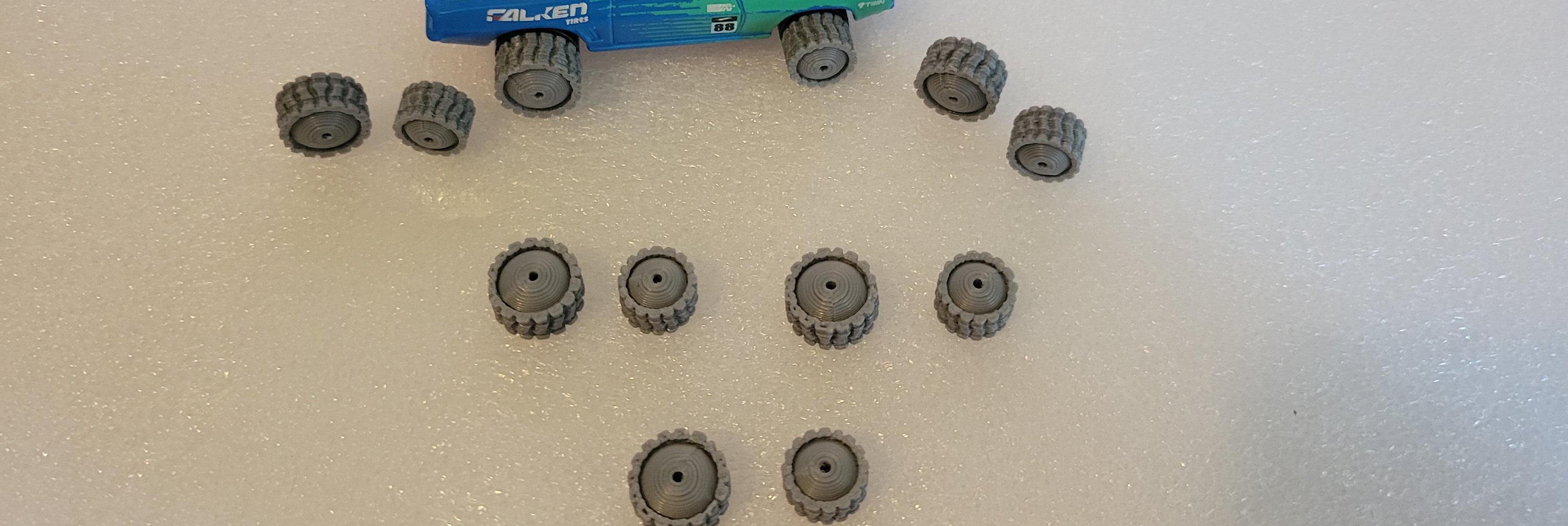 Moon Wheels for 1/64 Scale, 3d Printed. 12 Items All Together. Two ...