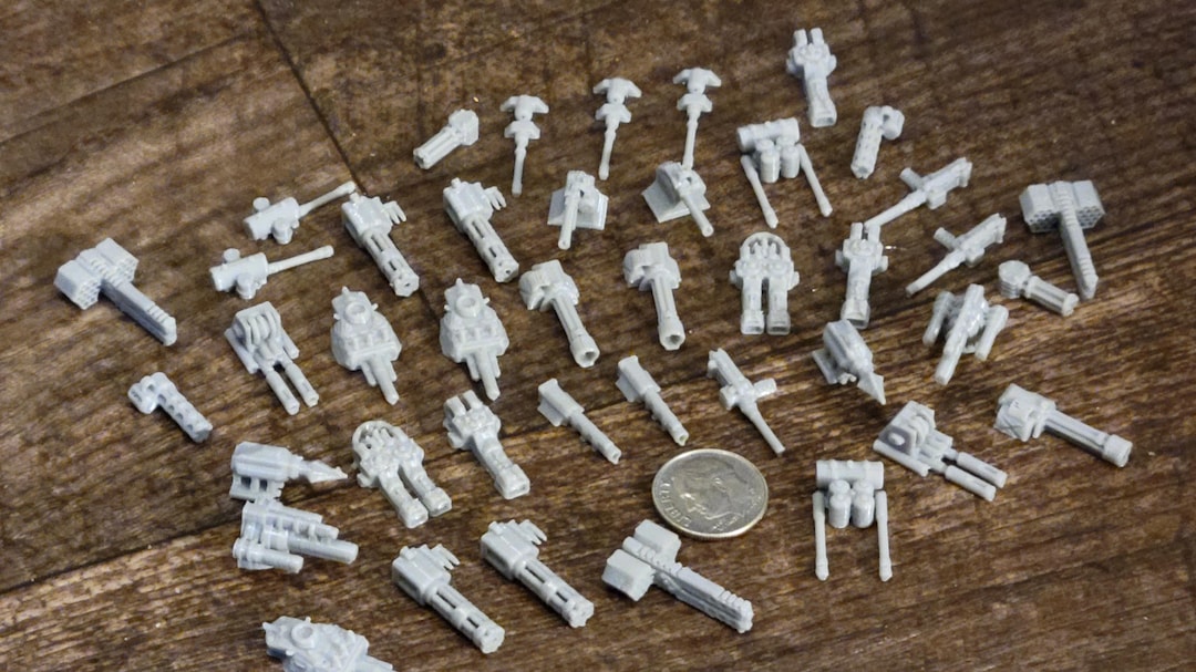 Tiny Weapons Pack Ver 2 Gray 3d Printed Over 40 Items. 19 to 22 Mm Long ...