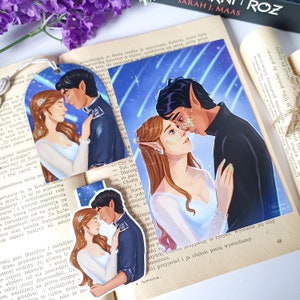 Feyre Archeron & Rhys Rhysand ACOTAR / A Court of Mist and Fury Starfall Scene Laminated Paper ...