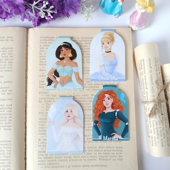 Magnetic Bookmarks elsa FROZEN Cinderella Merida BRAVE | Etsy
