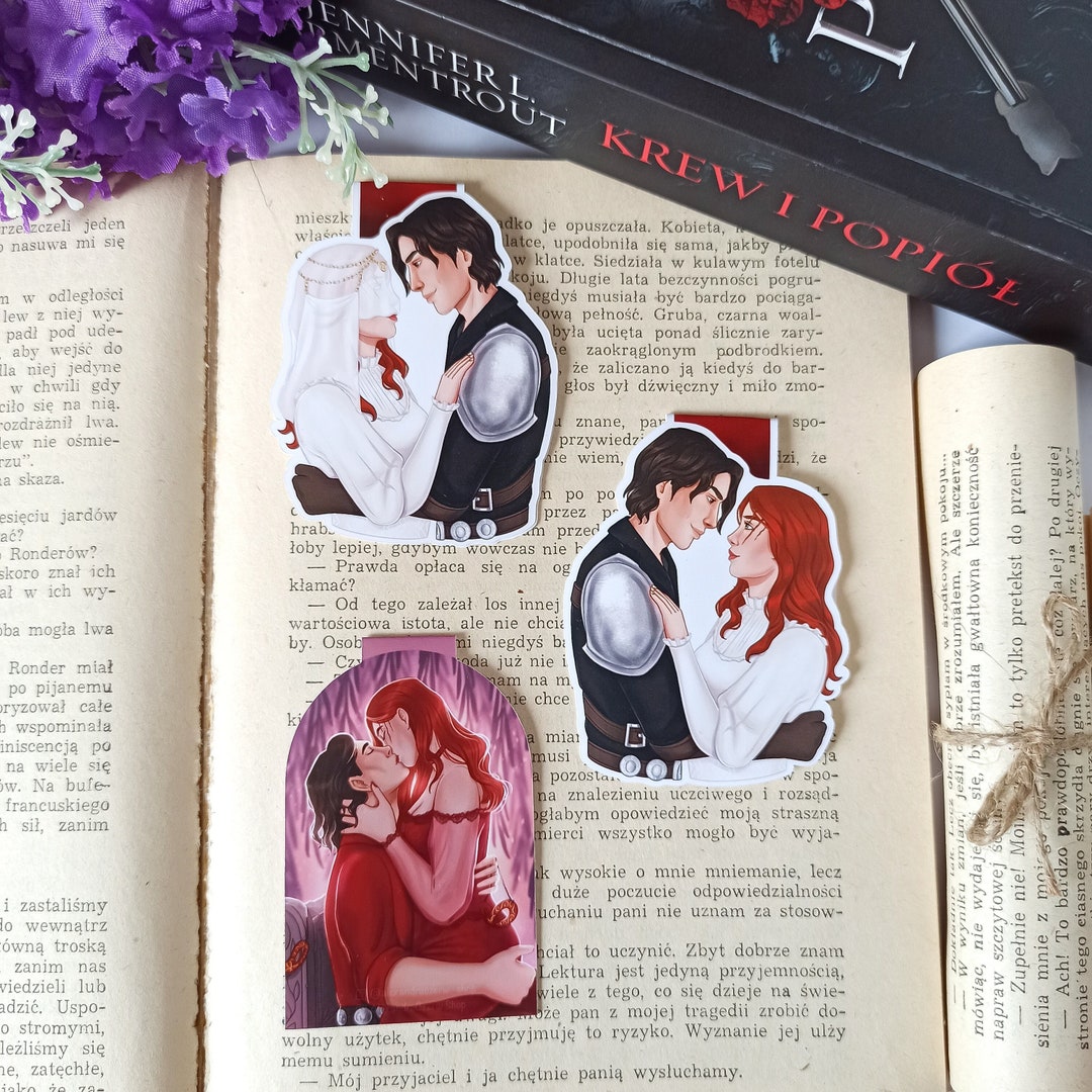 Poppy & Hawke (from Blood and Ash) | Magnetic Handmade Bookmark | Mini ...
