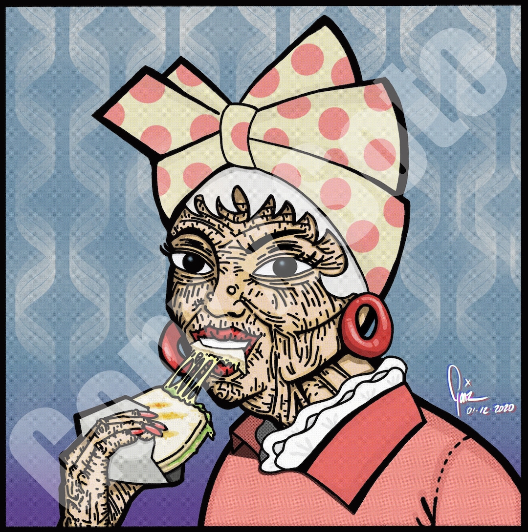 A Venezuelan Woman Eating an Arepa - Etsy