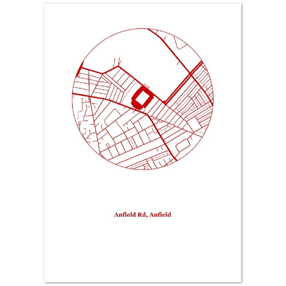 Anfield Stadium Map Print - Premium Matte Paper Poster - Etsy