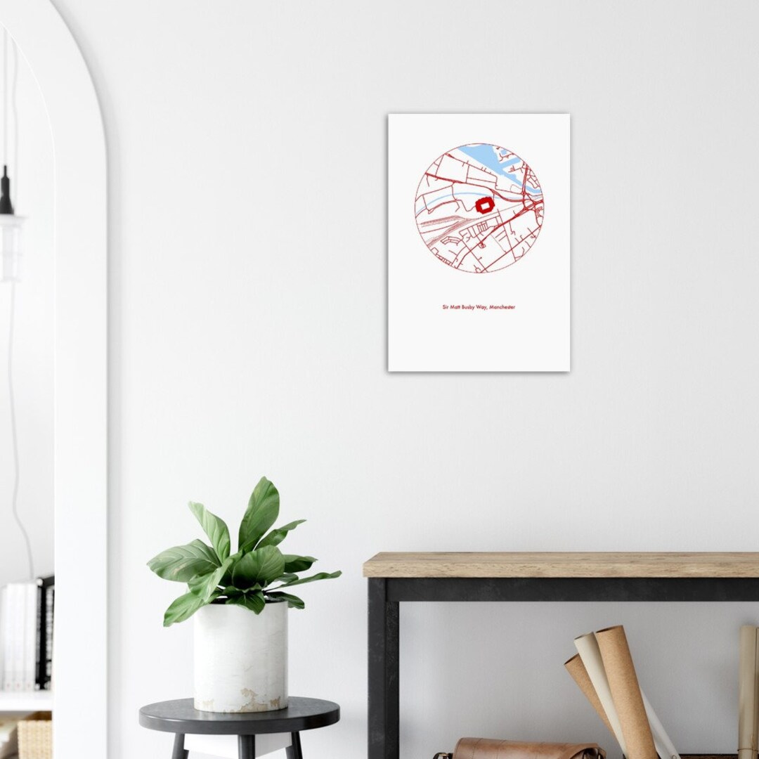 Manchester United Old Trafford Stadium Address Print Premium Matte ...