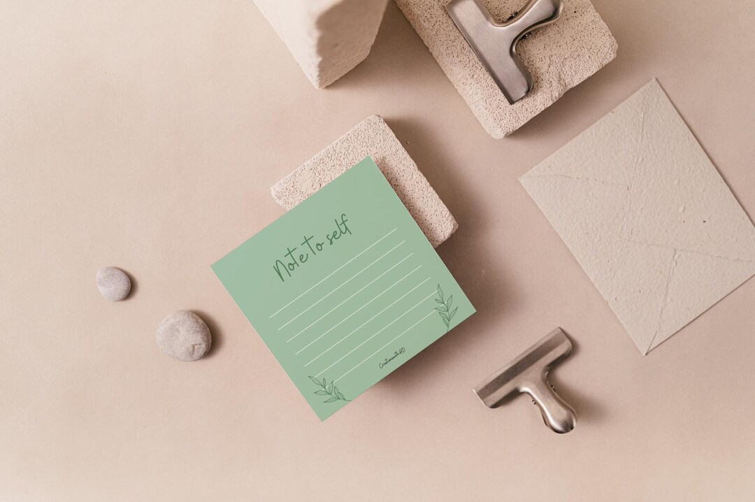 Notepad - Note to Self - Digital Product Green - Etsy