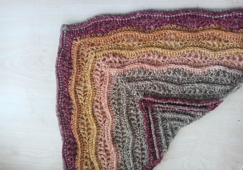 Easy Crochet Triangle Shawl Pattern, Two Row Repeat (PDF Download ...