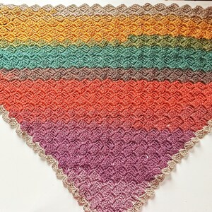 Crochet C2C Triangle Shawl Pattern, Easy Beginner Tutorial (PDF ...