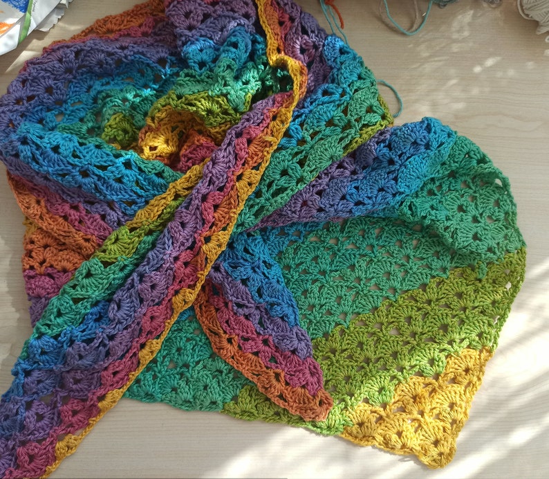 Easy Crochet Summer Shawl Pattern, 2-row Repeat (PDF Download) - Etsy